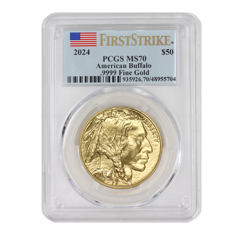 2024 $50 Gold Buffalo PCGS MS70 FS w/Flag Label