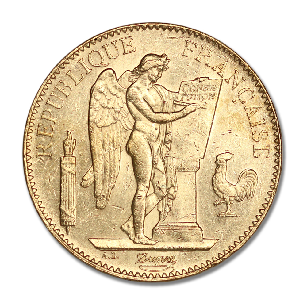 France 1886-A Gold 100 Francs Angel AU