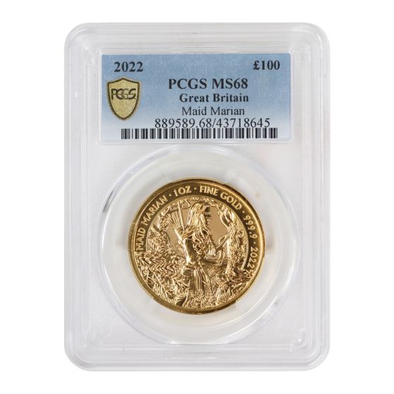 Great Britain 2022 £100 Gold Maid Marian PCGS MS68