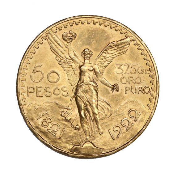 Mexico Random Year Gold 50 Peso AU-BU
