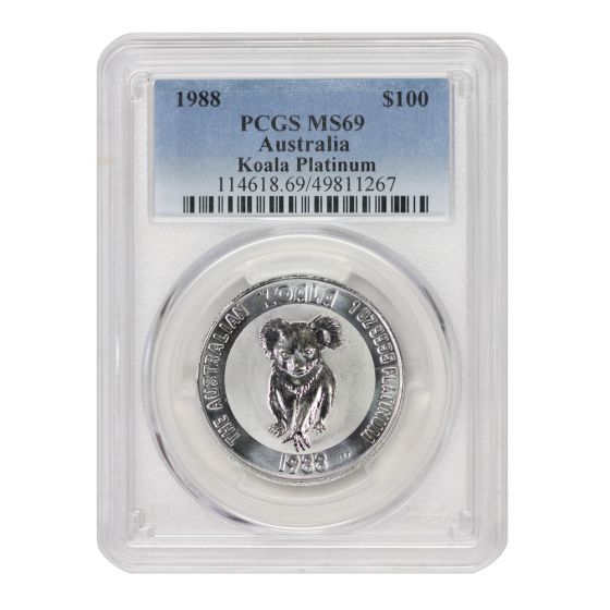 Australia 1988 $100 Platinum Koala PCGS MS69