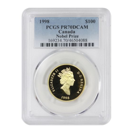 Canada 1998 1/4 oz $100 Gold Nobel Prize Insulin PCGS PR70DCAM