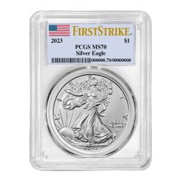 2023 $1 Silver Eagle PCGS MS70 FS Flag