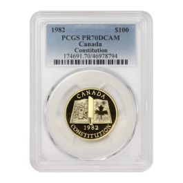 Canada 1982 $100 Gold Constitution PCGS PR70DCAM
